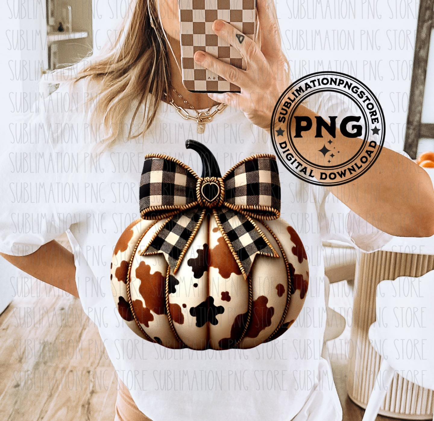 Pumpkin Brown Cowprint Dtf Transfer Design Sweet And Sassy Store