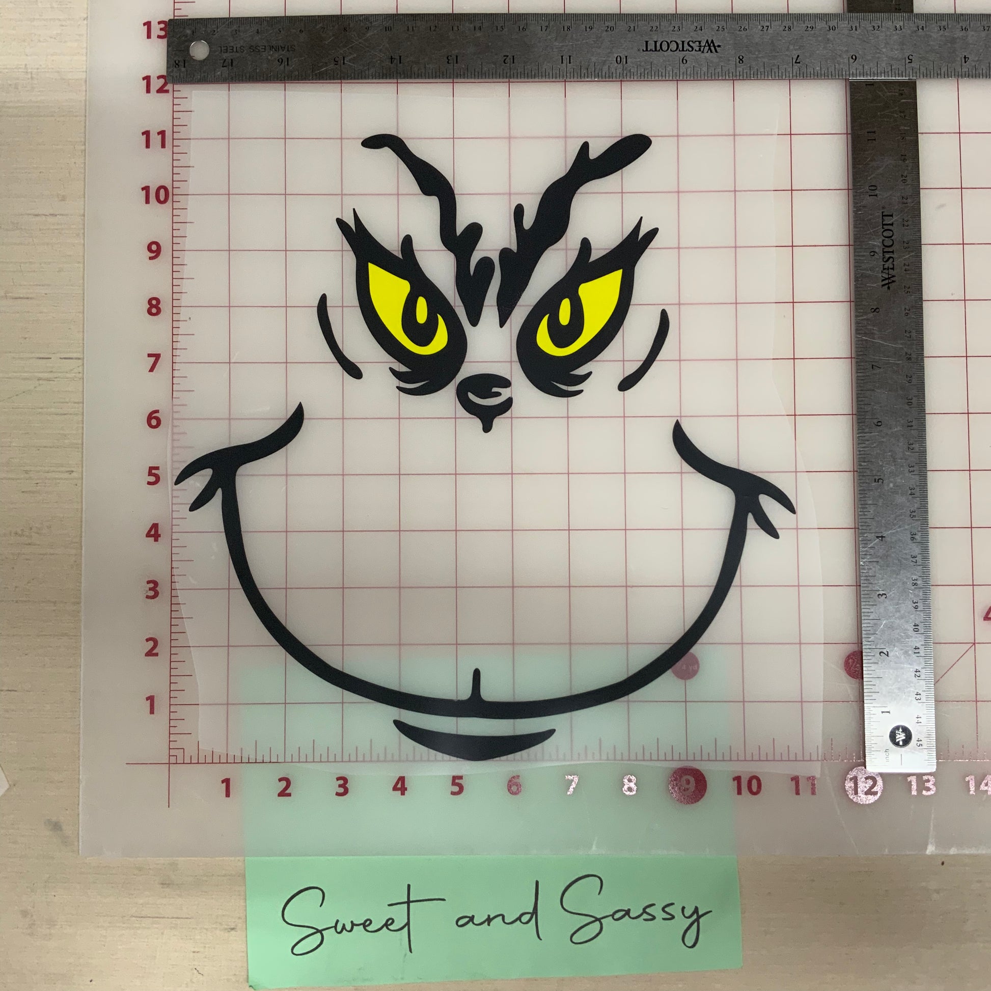 "Grinch Face" DTF Transfer Design – Sweet and Sassy Store