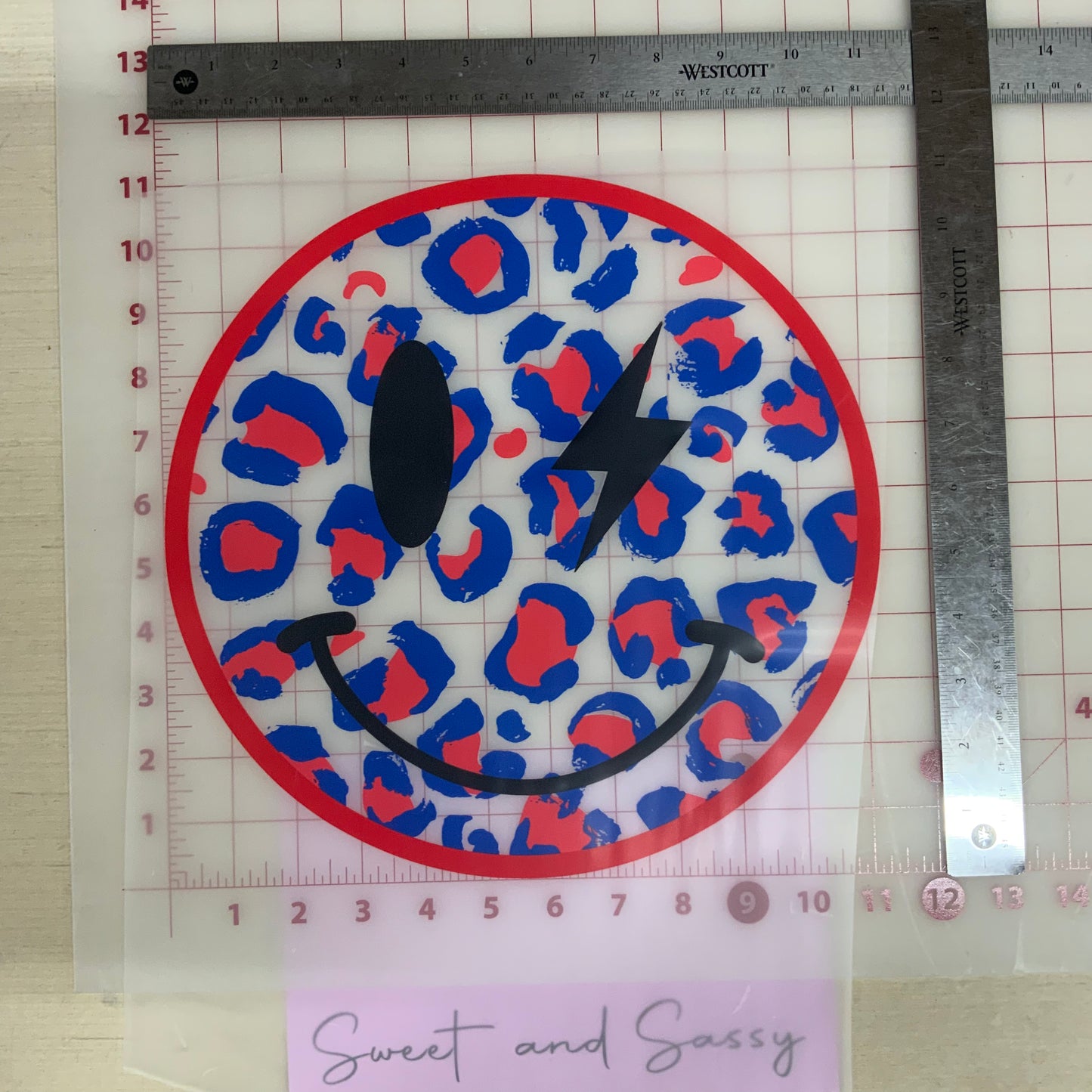 "Red & Blue smiley" DTF Transfer Design – Sweet and Sassy Store