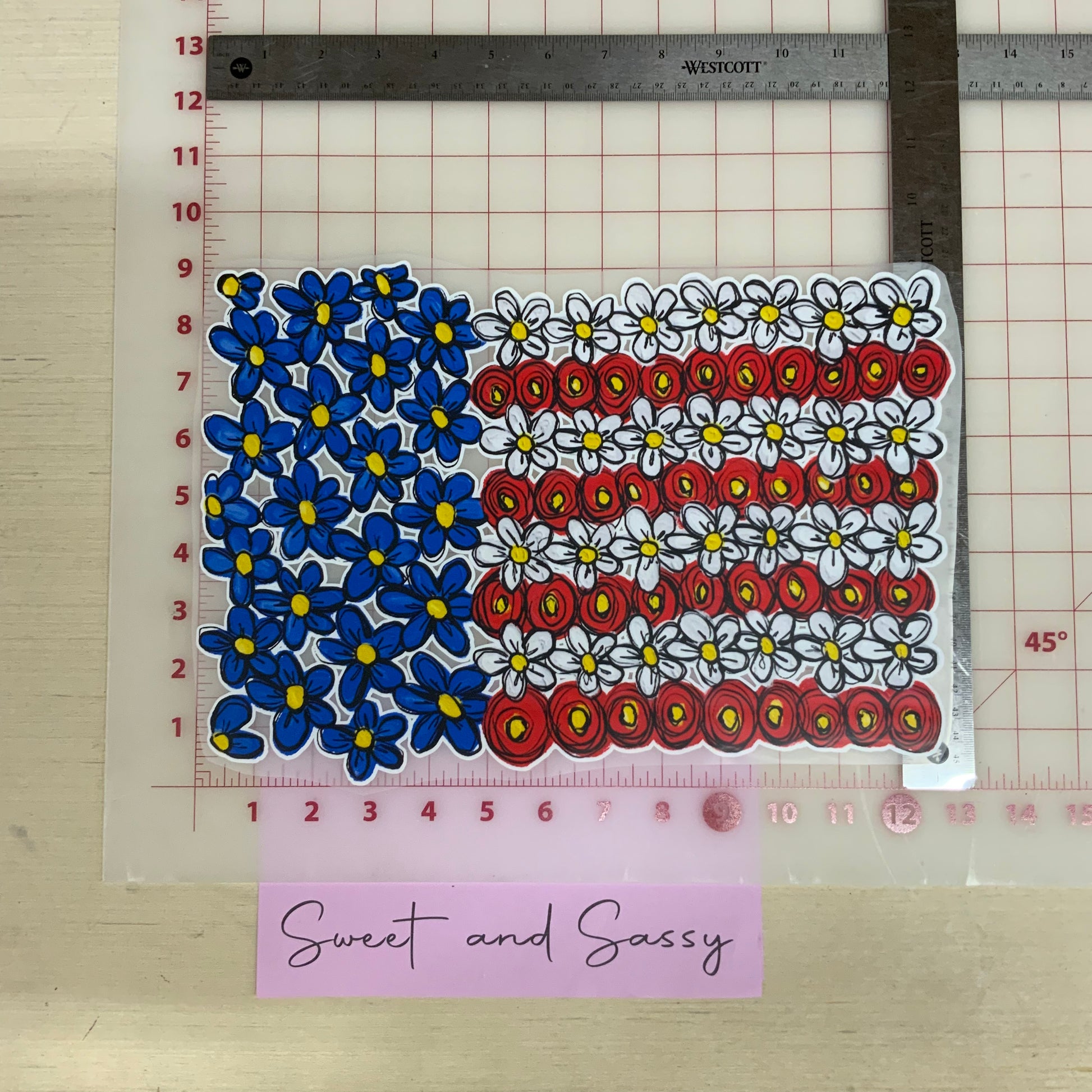 Flower flag DTF Transfer Design – Sweet and Sassy Store