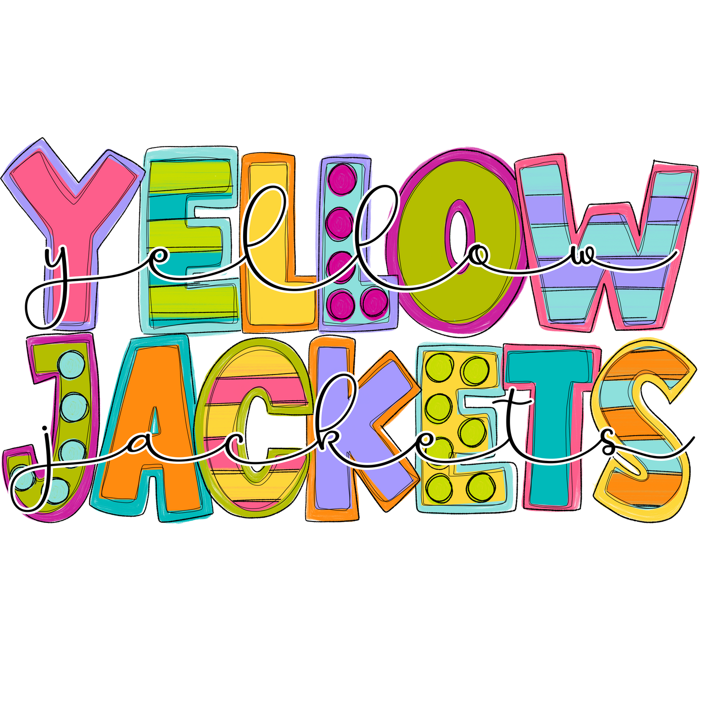 Yellow Jackets DTF Transfer Design – Sweet and Sassy Store