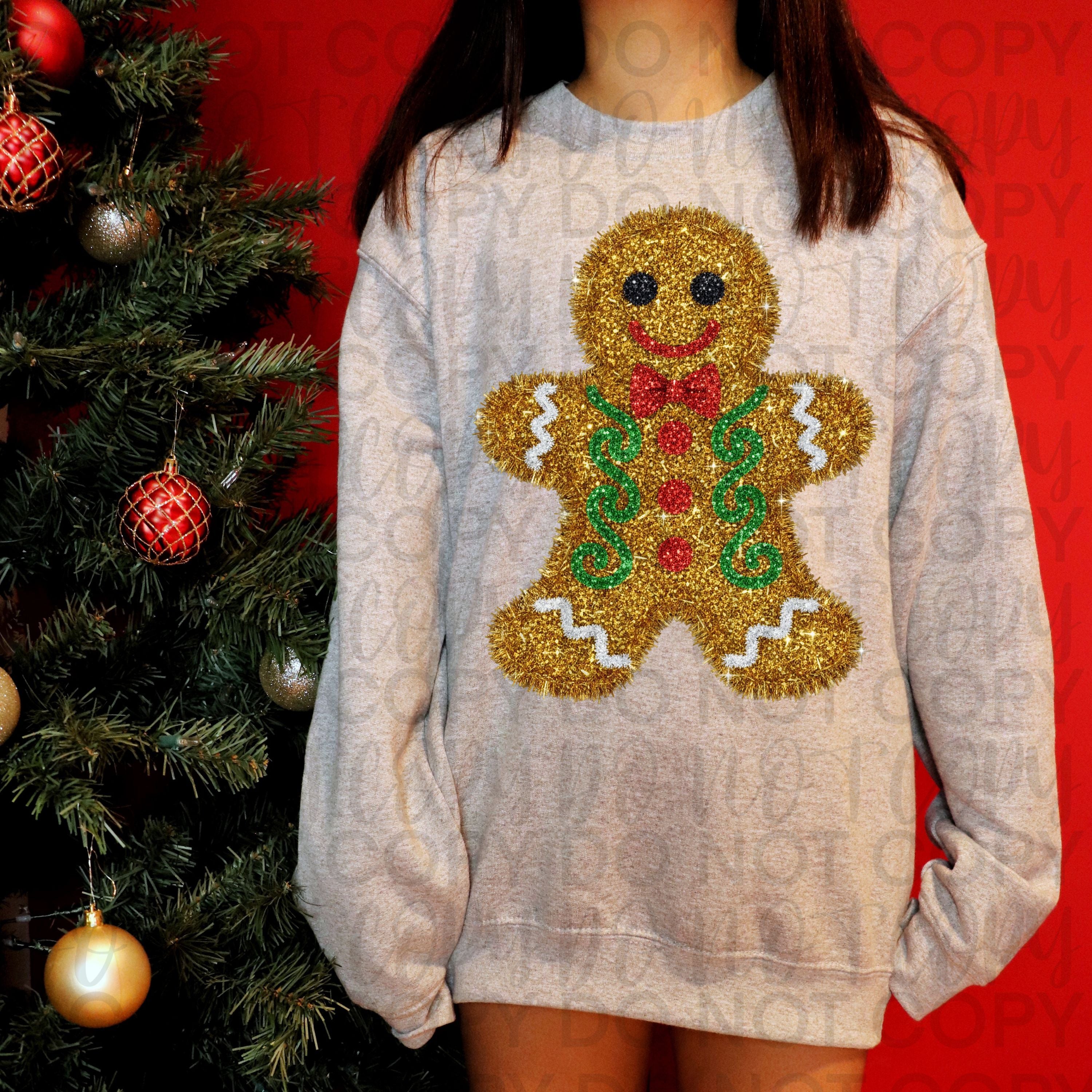 Tinsel Gingerbread Man DTF Transfer Design SS – Sweet and Sassy Store