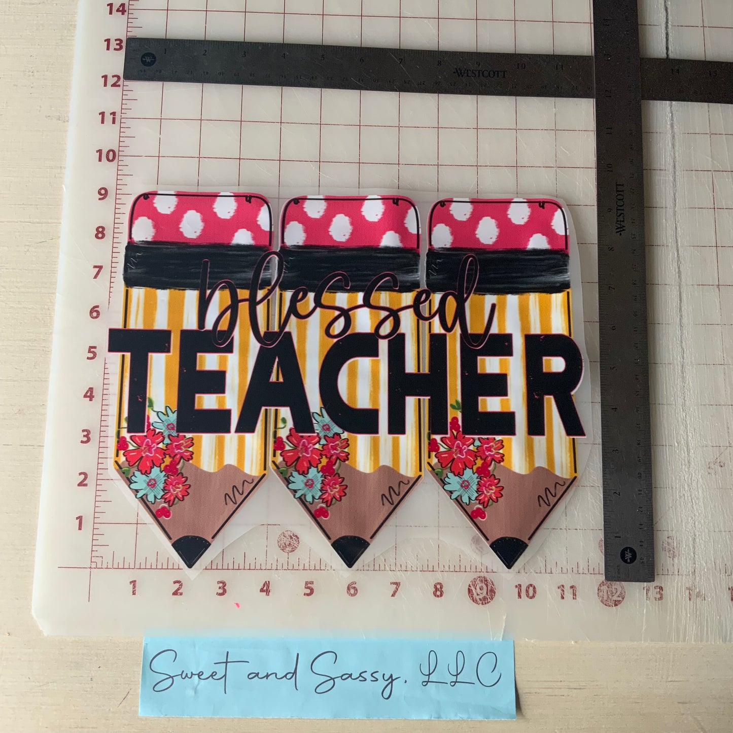 "Blessed Teacher" DTF Transfer Design – Sweet and Sassy Store